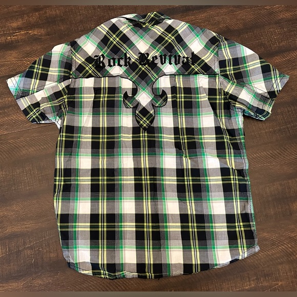 Rock Revival | Shirts | Rock Revival Plaid Short Sleeve Button Up Mens ...